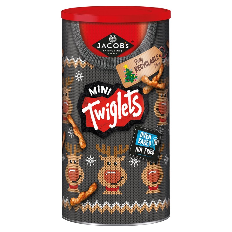 Jacob's Mini Twiglets Original Baked Snacks Christmas Tub 200g ...