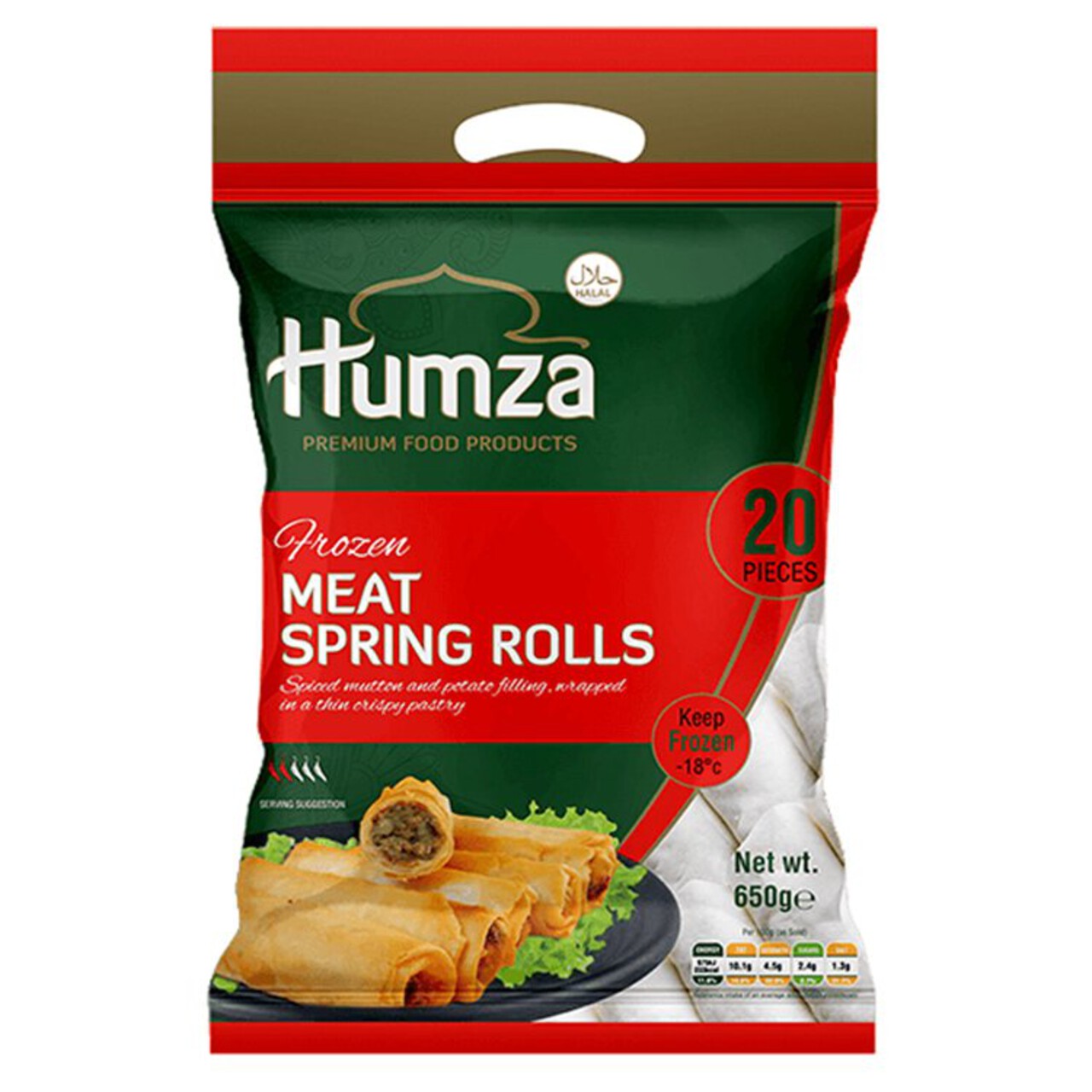 Humza 20 Piece Frozen Meat Spring Rolls 650g - Morrisons Online ...