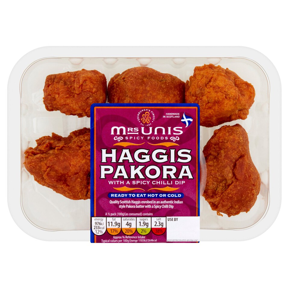 Mrs Unis Haggis Pakora with A Spicy Chilli Dip - Morrisons Online ...