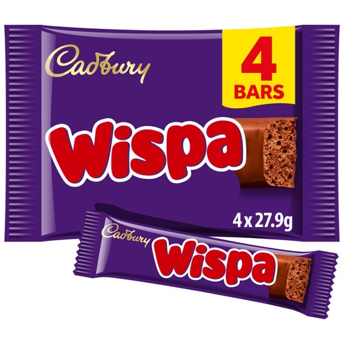 Cadbury Wispa Chocolate Bar 4 Pack Multipack - Morrisons Online ...