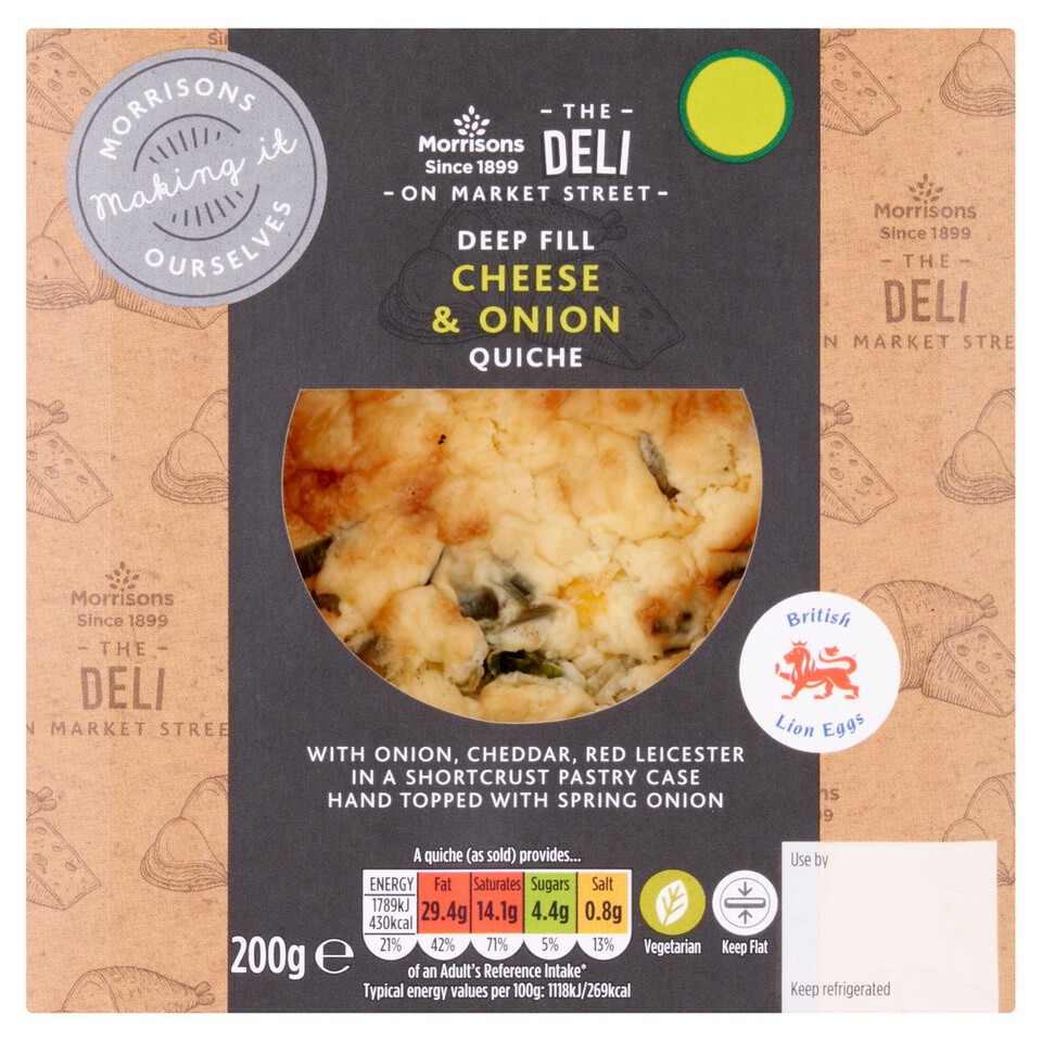 Market Street Deli Cheese & Onion Quiche - Morrisons Online Groceries ...