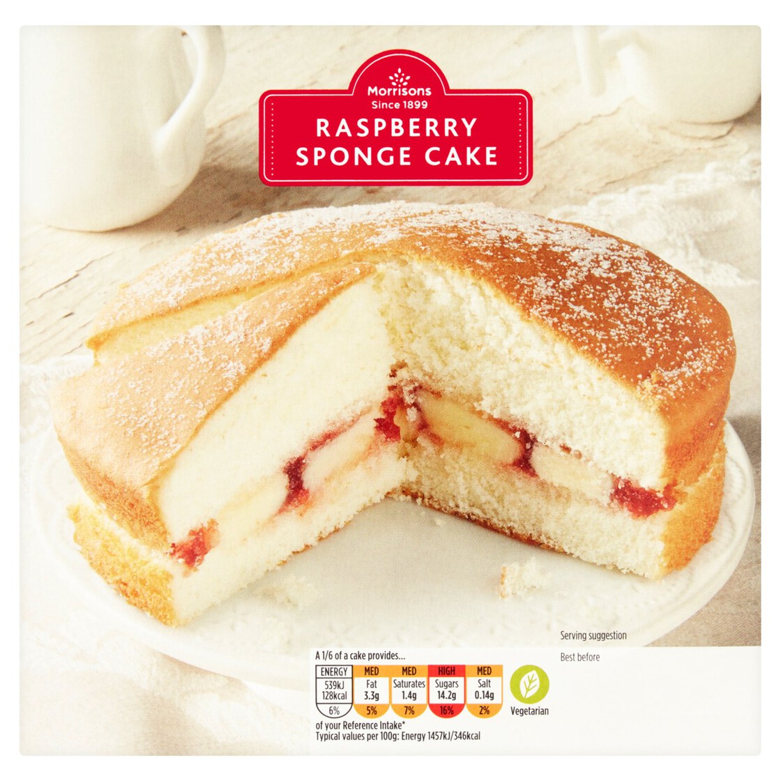 Morrisons Raspberry Sponge Cake - Morrisons Online Groceries & Offers
