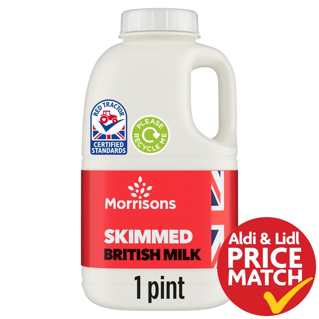 Morrisons Skimmed British Milk 1 Pint - Morrisons Online Groceries & Offers