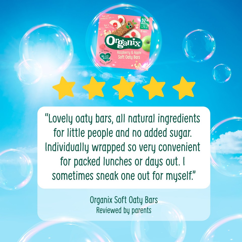 Organix Raspberry & Apple Soft Oaty Bars - Morrisons Online Groceries ...