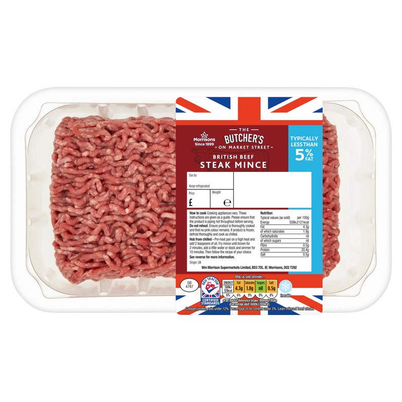 Morrisons British Beef Steak Mince 5% Fat 500g - Morrisons Online ...