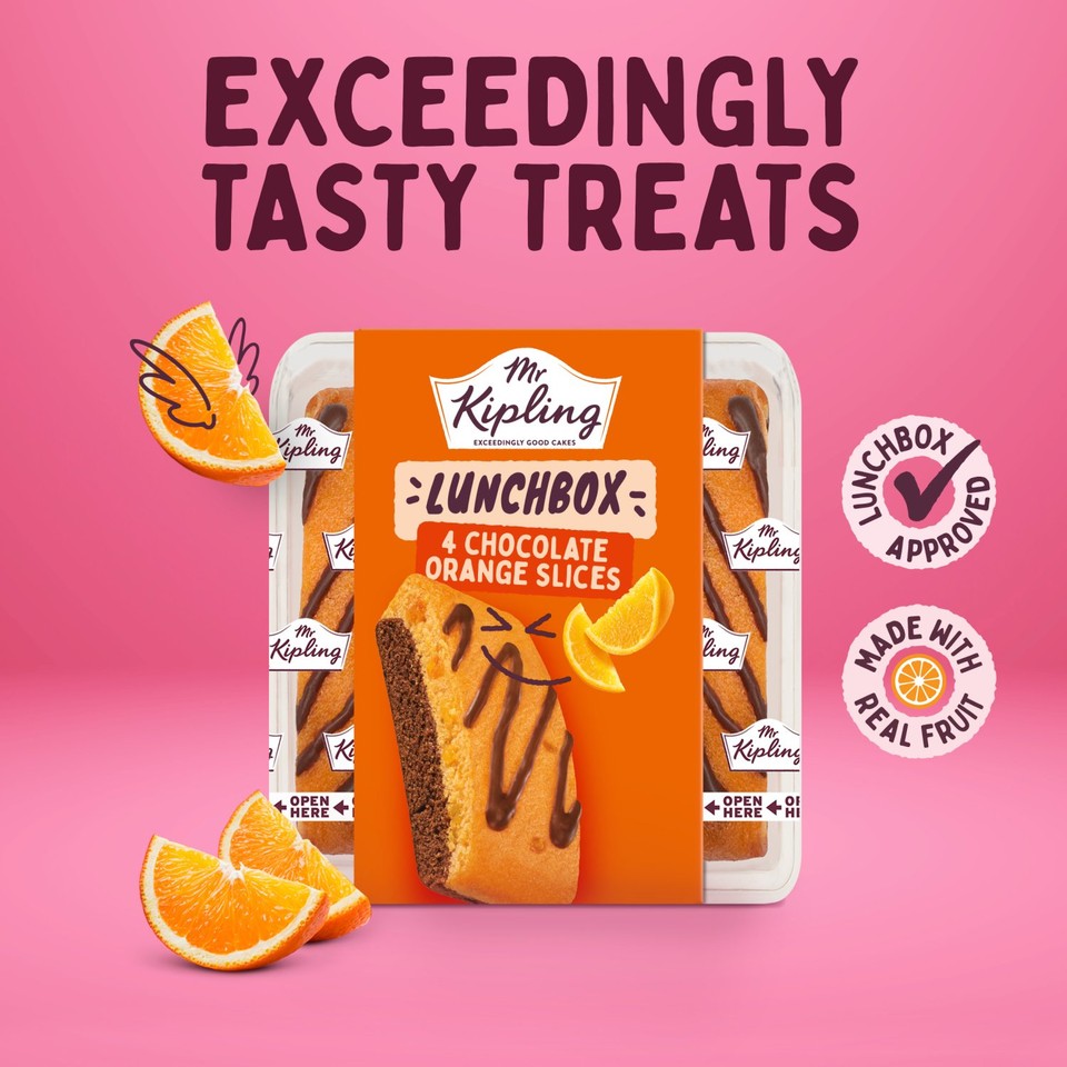 Mr Kipling Lunchbox Milk Chocolate Orange Cake Slices 4 Pack ...