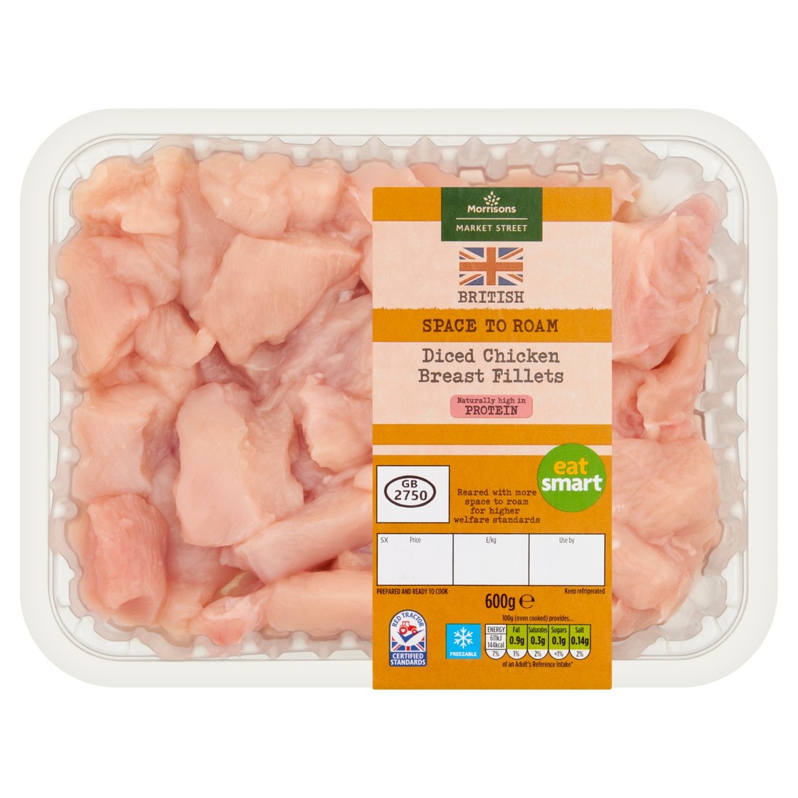 Morrisons British Diced Chicken Breast Fillets 600g - Morrisons Online ...