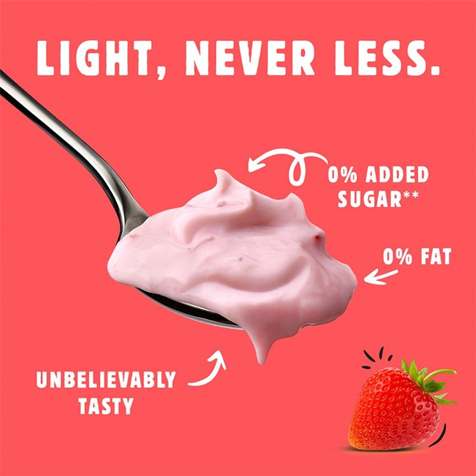Light & Free Strawberry Greek Style Fat Free Yoghurt Multipack 4x115g ...