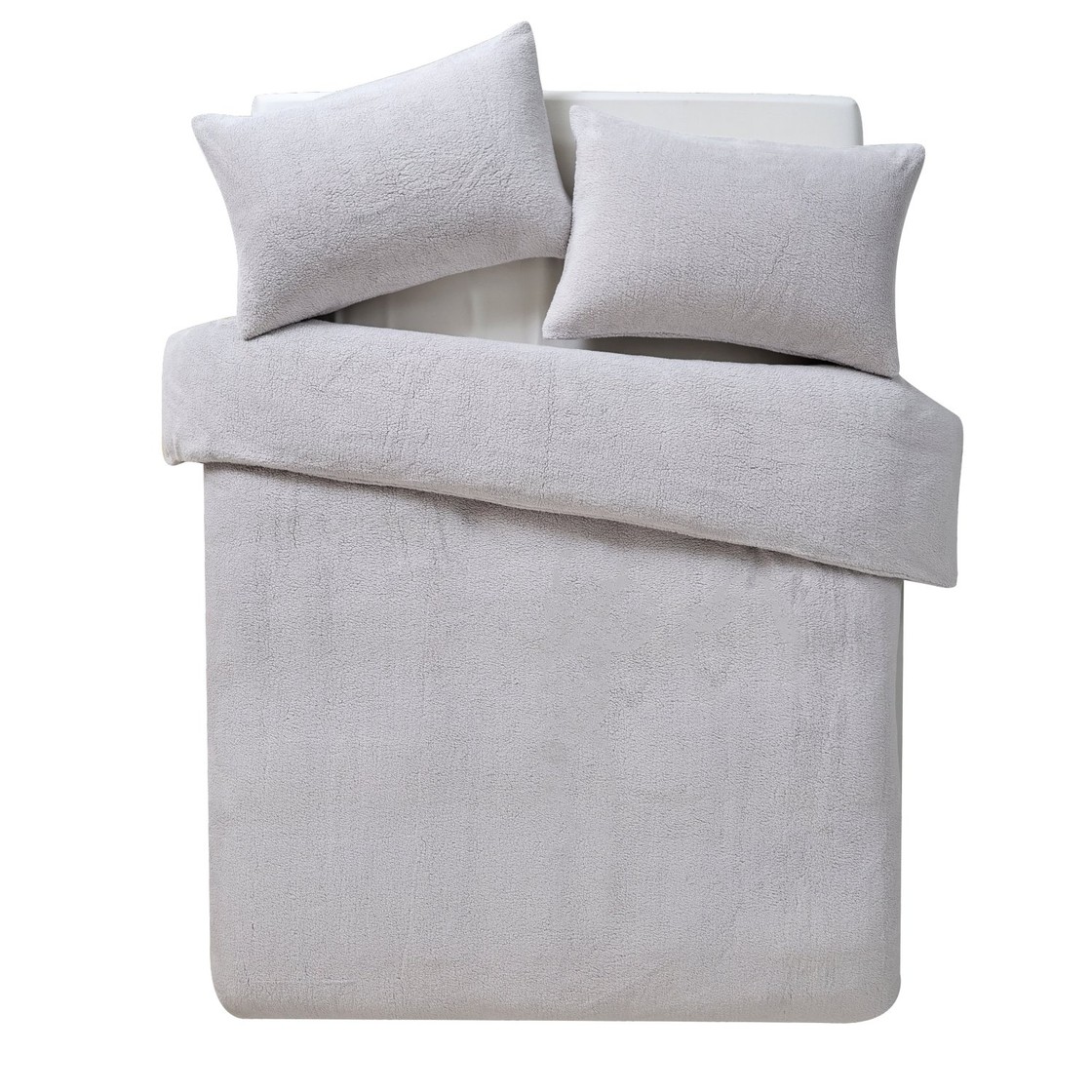 Nutmeg Home Grey Teddy Fleece Duvet Set Double - Morrisons Online ...
