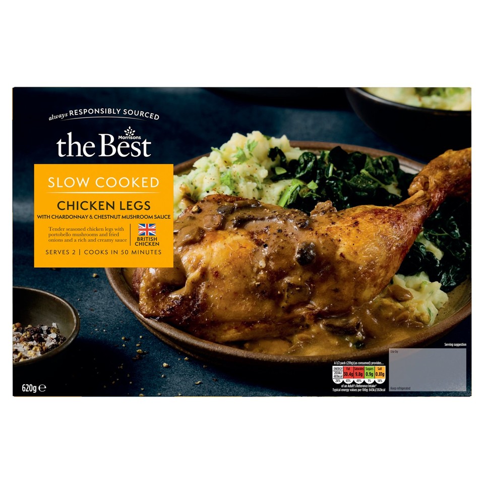 Morrisons The Best Chicken Legs with Chardonnay & Mushroom Sauce 620g ...