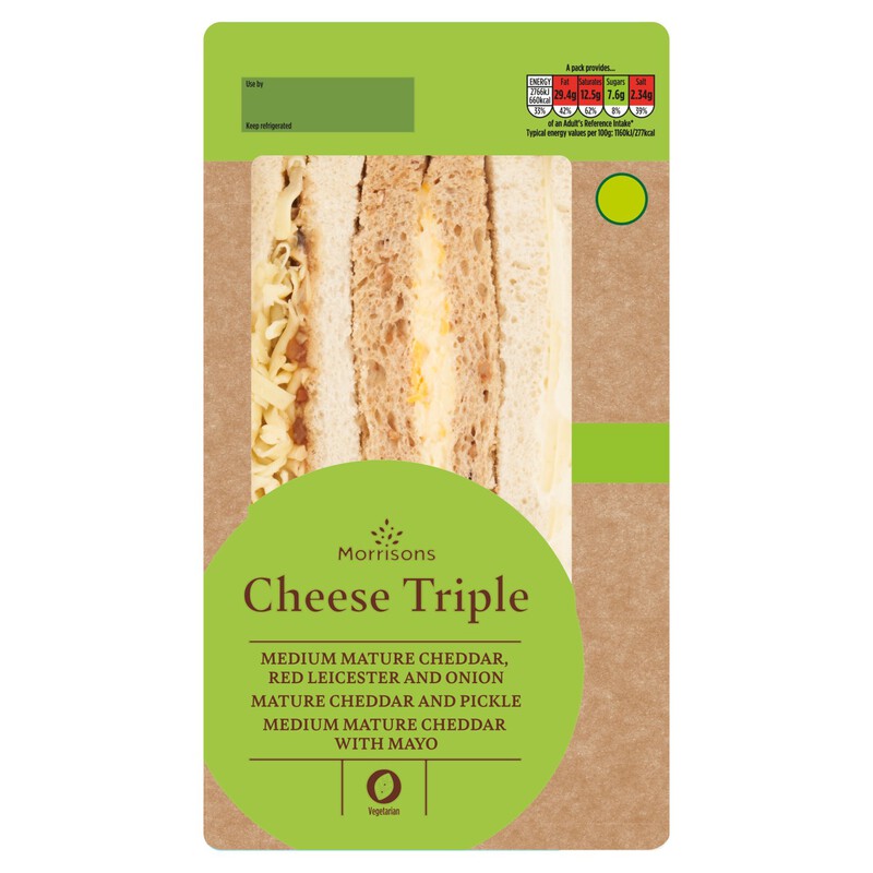 Morrisons Cheese Triple Sandwich - Morrisons Online Groceries & Offers