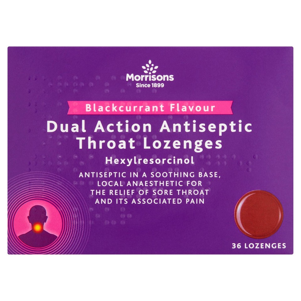 Morrisons Dual Action Blackcurrant Lozenges - Morrisons Online ...