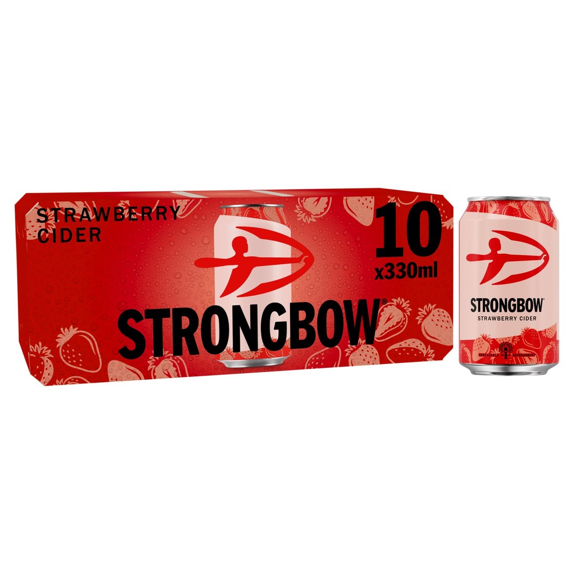 Strongbow Strawberry Cider 10x330ml - Morrisons Online Groceries & Offers