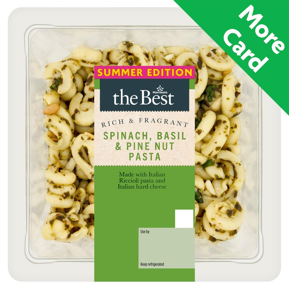 Morrisons The Best Summer Edition Spinach, Basil & Pine Nut Pasta 275g ...