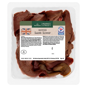 Morrisons The Butcher's On Market Street British Lamb Liver - Morrisons ...