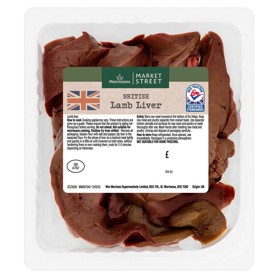 Morrisons The Butcher's On Market Street British Lamb Liver - Morrisons ...