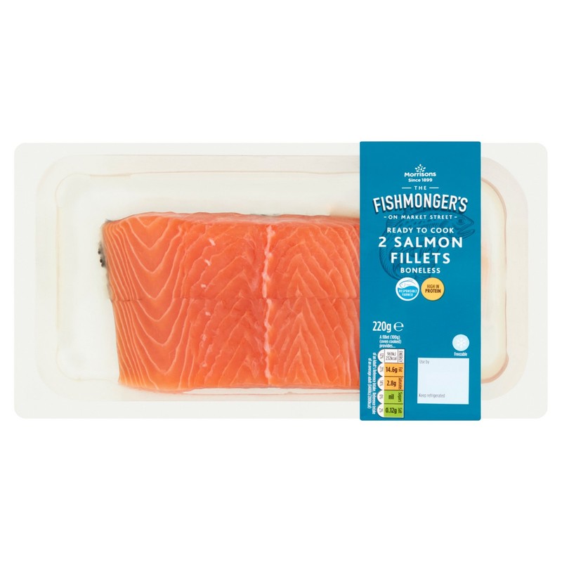 Morrisons 2 Salmon Fillets 220g - Morrisons Online Groceries & Offers
