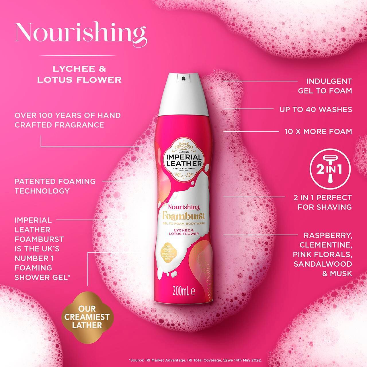 Imperial Leather Foamburst Shower Gel Lychee & Lotus Flower - Morrisons ...