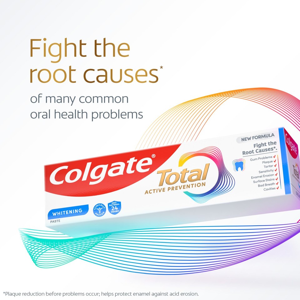 Colgate Total Active Prevention Teeth Whitening Toothpaste Pump 100ml ...