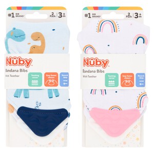 Nuby Bandana Teething Bibs - Morrisons Online Groceries & Offers