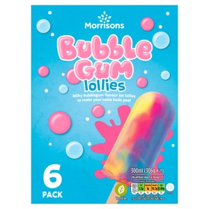 Morrisons Bubblegum Ice Lollies 6 Pack - Morrisons Online Groceries ...