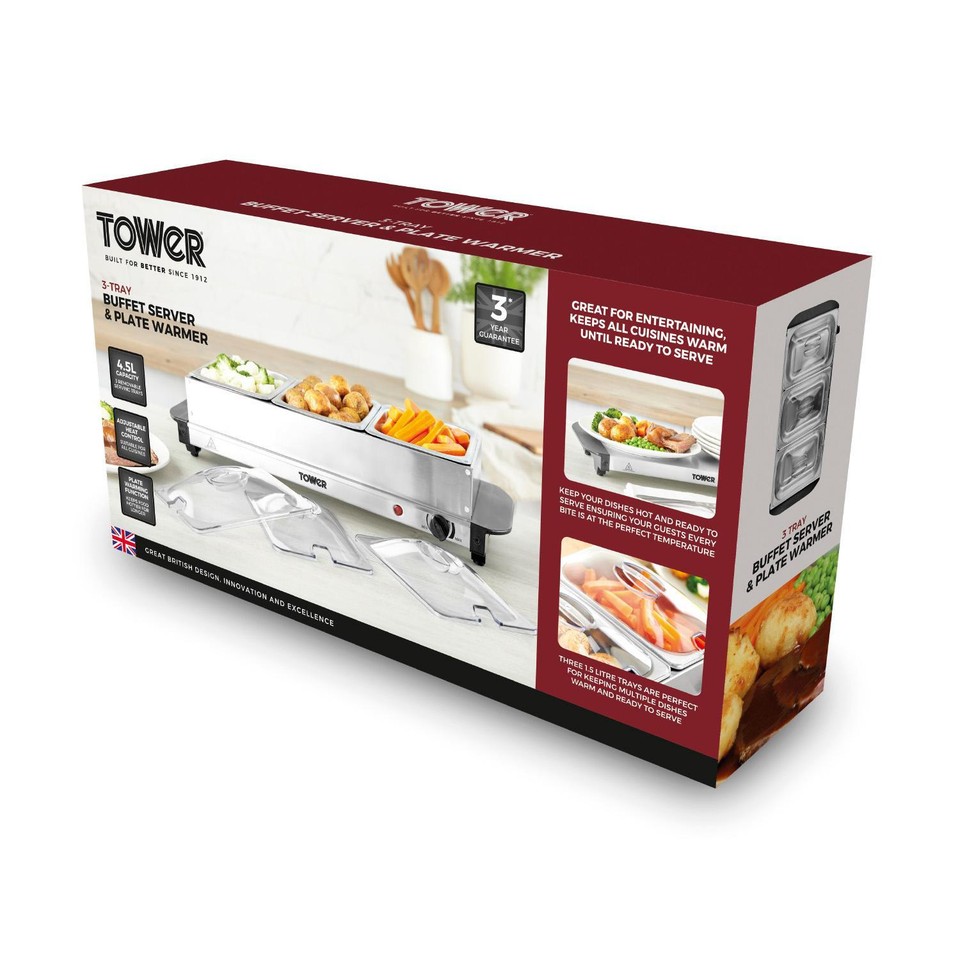 Tower Buffet Server & Plate Warmer - Morrisons Online Groceries & Offers