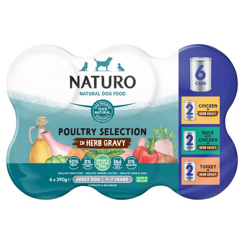 Naturo Adult Grain & Gluten Free Variety Cans In Herb Gravy - Morrisons ...