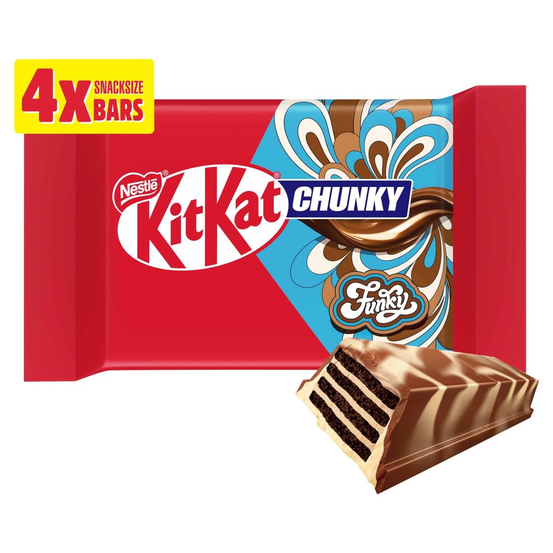 KitKat Chunky Funky Chocolate Bar 4 x 32g - Morrisons Online Groceries ...