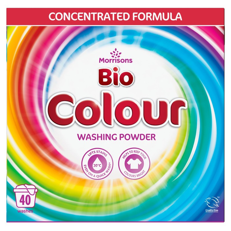 Morrisons Bio Colour Washing Powder 2kg 40 Washes - Morrisons Online ...