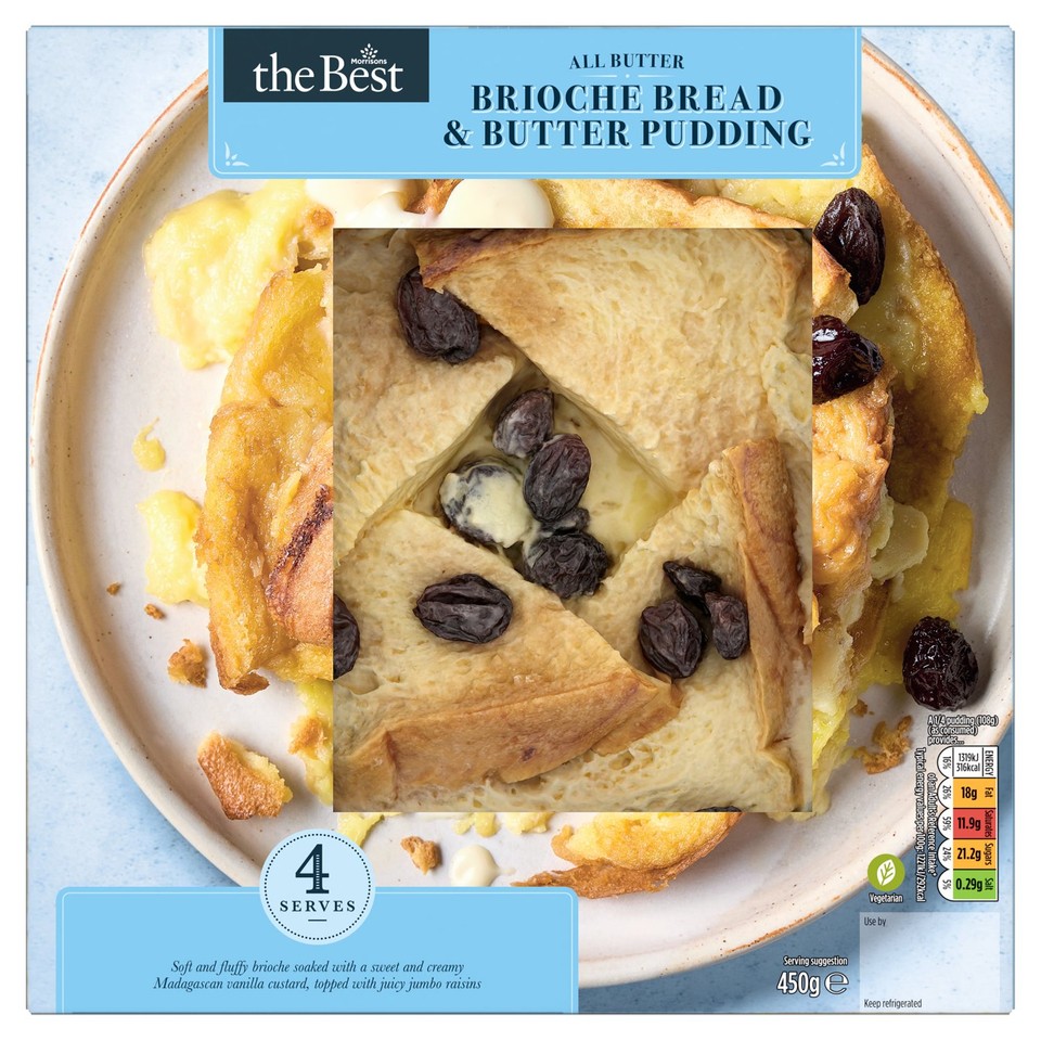 Morrisons The Best All Butter Brioche Bread & Butter Pudding 450g ...