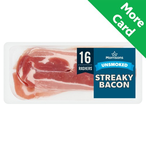 Morrisons Unsmoked Streaky Bacon 16 Rashers 250g - Morrisons Online ...