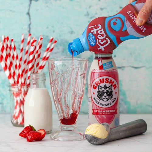 Crusha No Added Sugar Strawberry Flavour Milkshake Mix 500ml ...