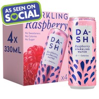 Dash Raspberry Sparkling Water 4x330ml - Morrisons Online Groceries ...