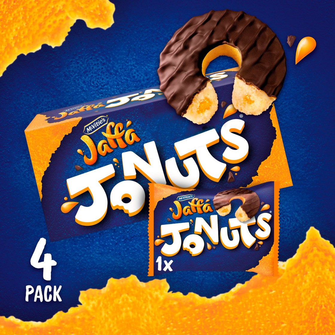McVitie's Jaffa Cakes Original Jaffa Jonuts Biscuits 4 Pack Multipack ...