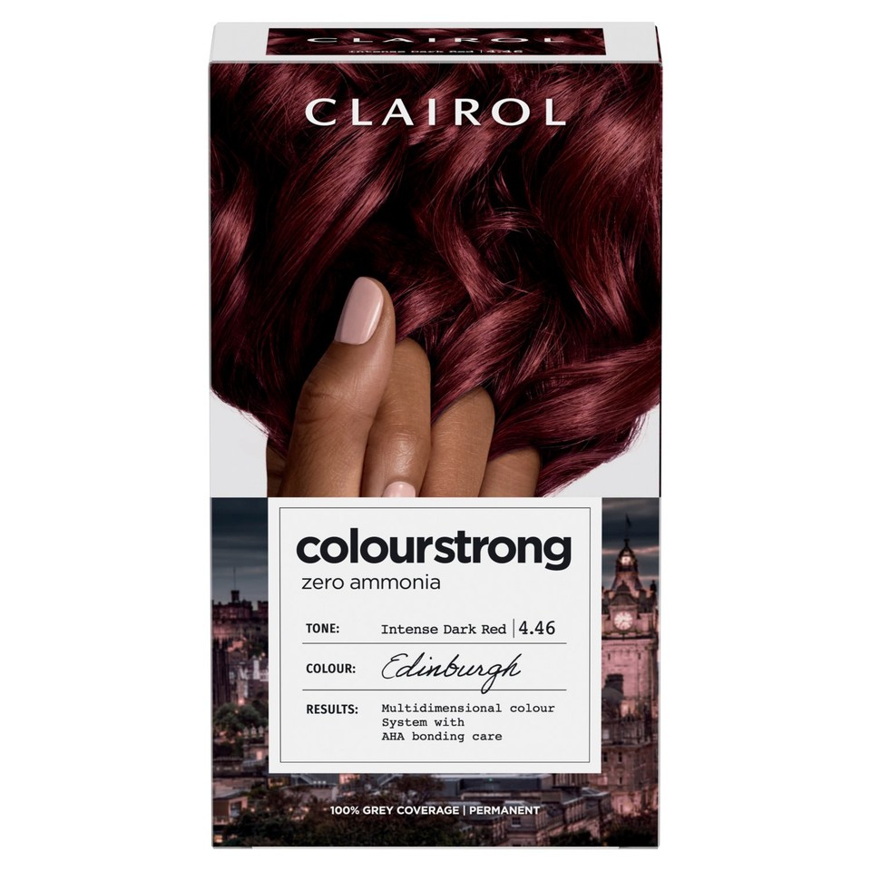 Clairol Colour Strong Permanent Hair Dye 4.46 Intense Dark Red ...