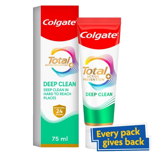 Colgate Total Active Prevention + Deep Clean Toothpaste 75ml - Morrisons Online Groceries & Offers