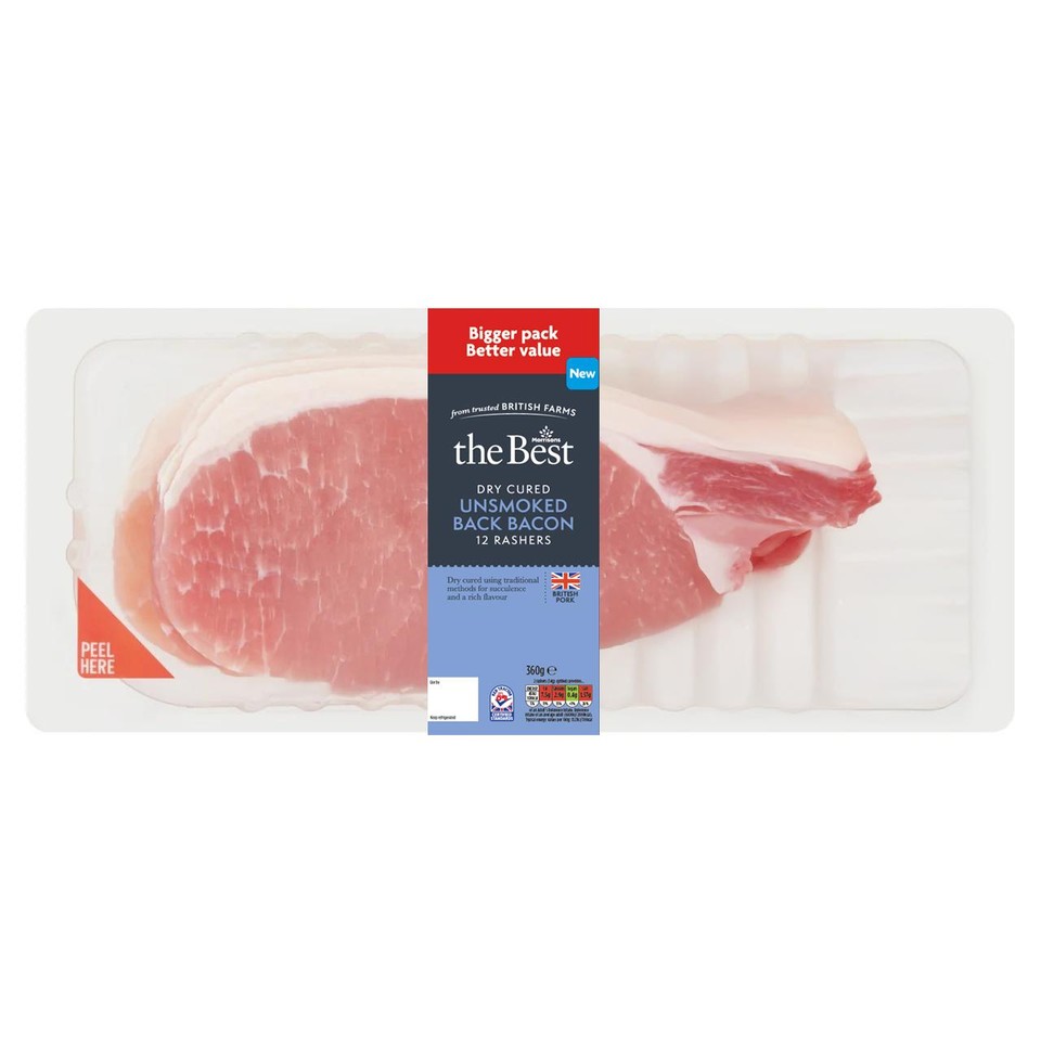 Morrisons The Best XL Unsmoked Back Bacon 360g - Morrisons Online ...