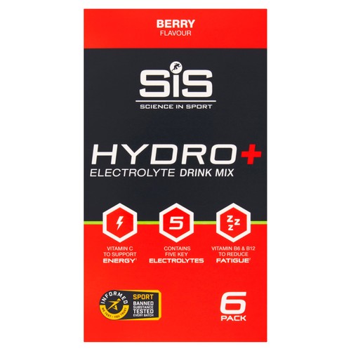 Science in Sport Berry Flavour Hydro+ Electrolyte Drink Mix 6 Packl ...