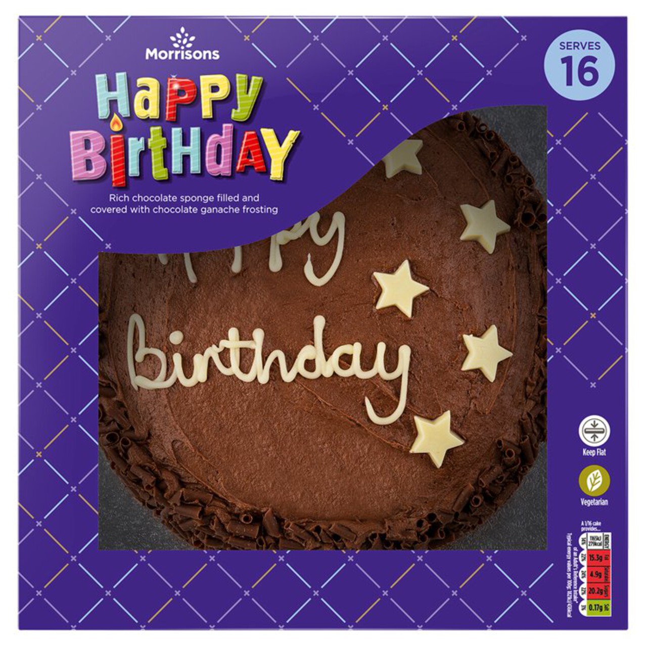 Morrisons Happy Birthday Chocolate Celebration Cake Serves 16 ...