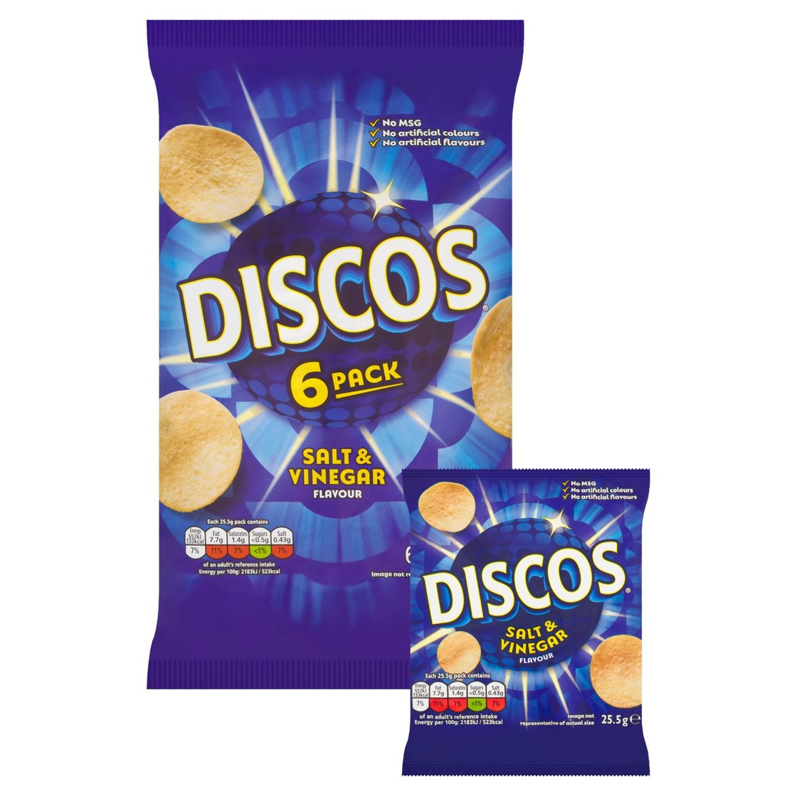 Discos Salt & Vinegar Crisps 6x25.5g - Morrisons Online Groceries & Offers