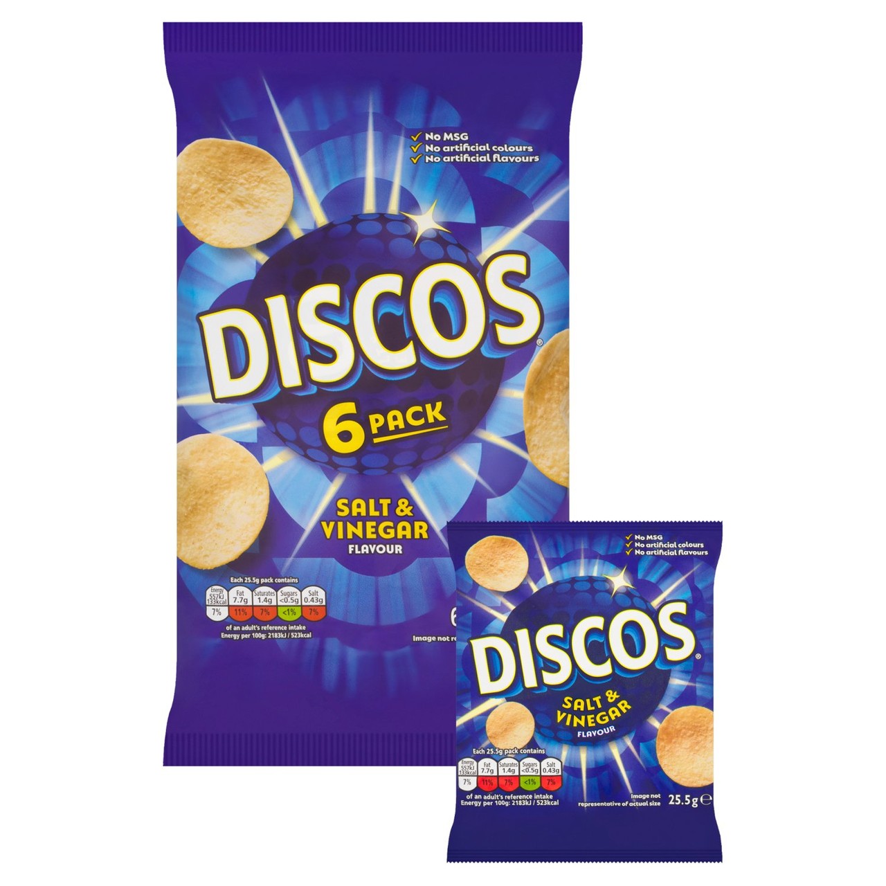 Discos Salt & Vinegar Crisps 6x25.5g - Morrisons Online Groceries & Offers