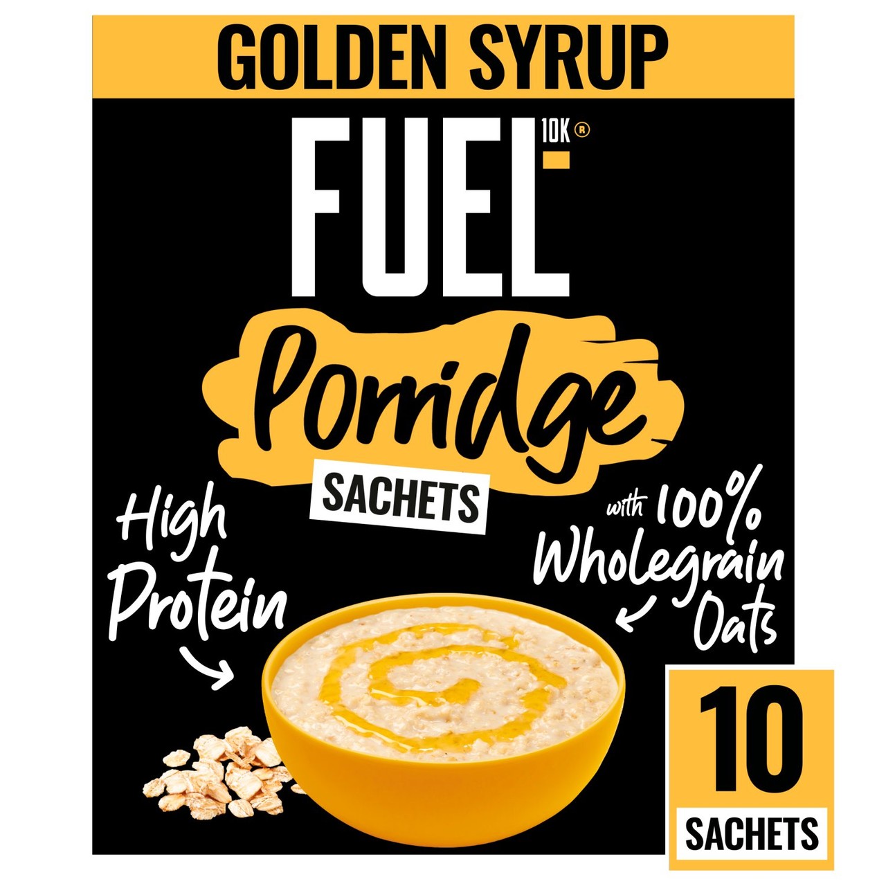 FUEL 10K Golden Syrup Protein Porridge Oat Cereal Sachets - Morrisons ...