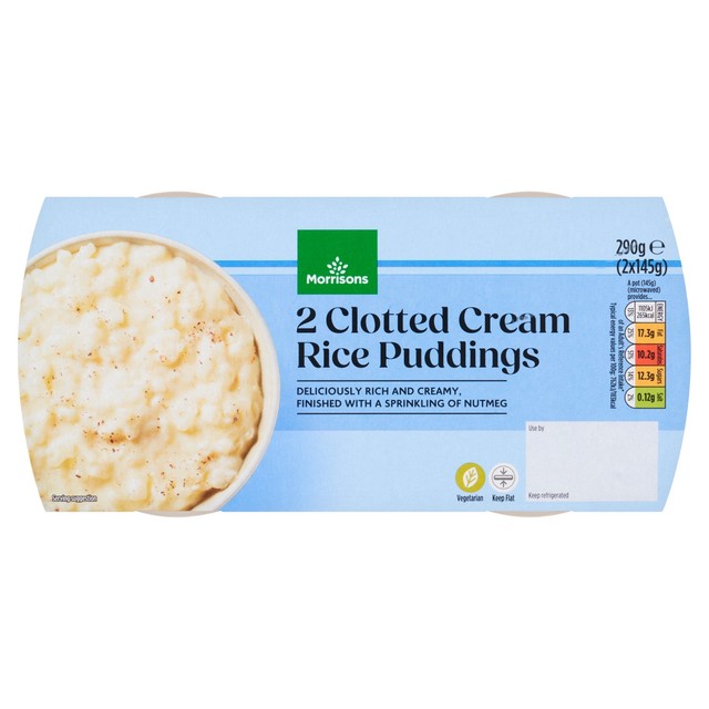 Morrisons 2 Clotted Cream Rice Puddings - Morrisons Online Groceries ...