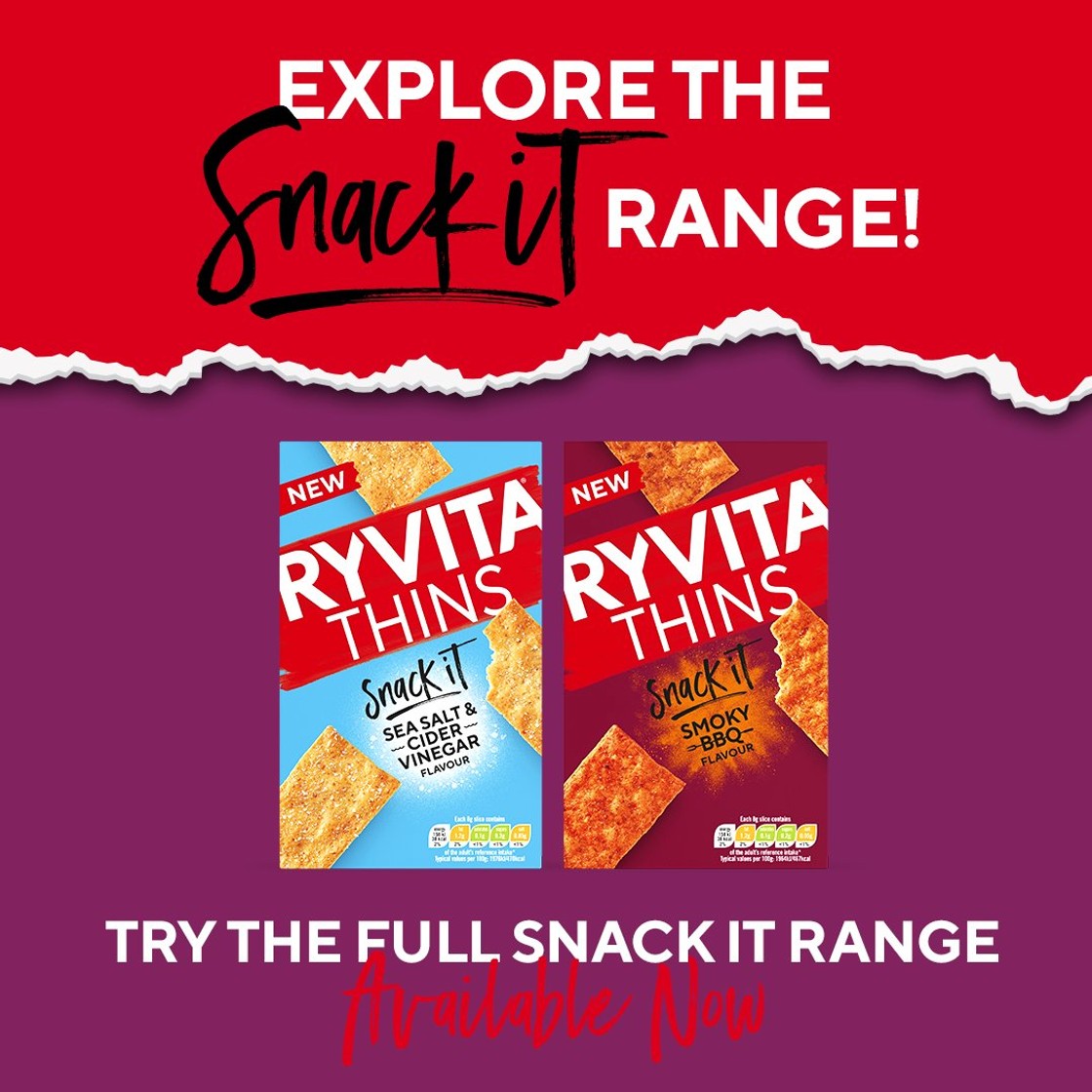 Ryvita Snack It Thins Sour Cream and Chive Flatbread Snacks - Morrisons ...