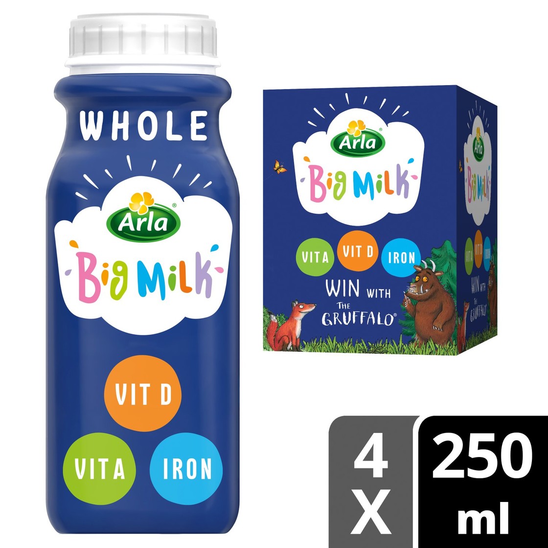 Arla Big Milk Whole 4 x 250ml - Morrisons Online Groceries & Offers