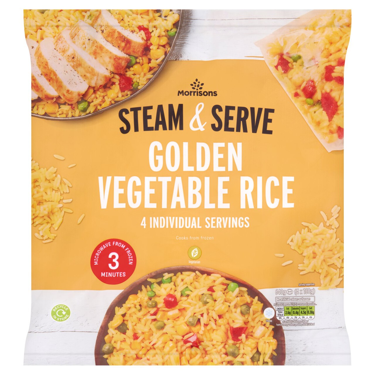 Morrisons 4 Steam & Serve Golden Vegetable Rice - Morrisons Online ...