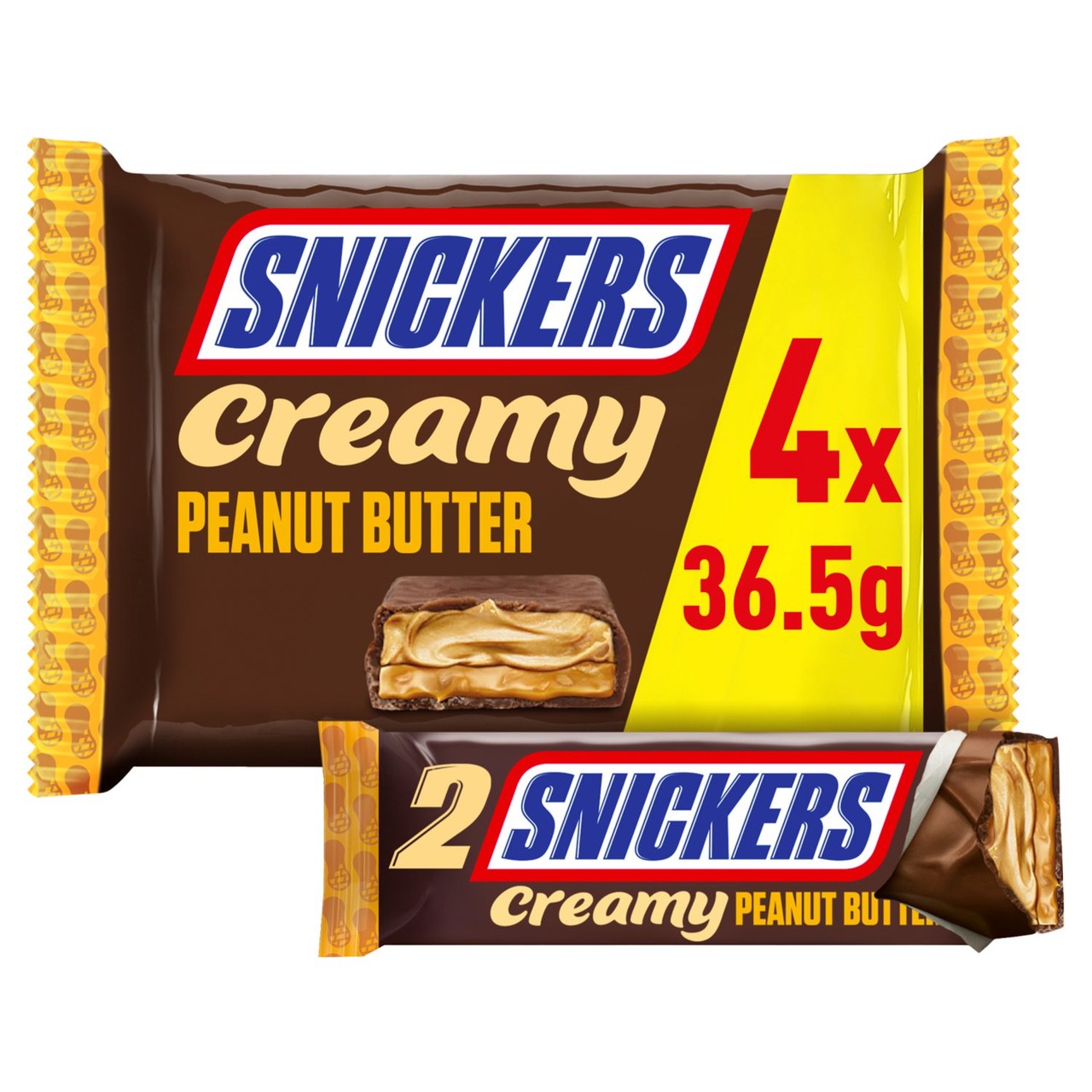 Snickers Creamy Peanut Butter Multipack - Morrisons Online Groceries ...