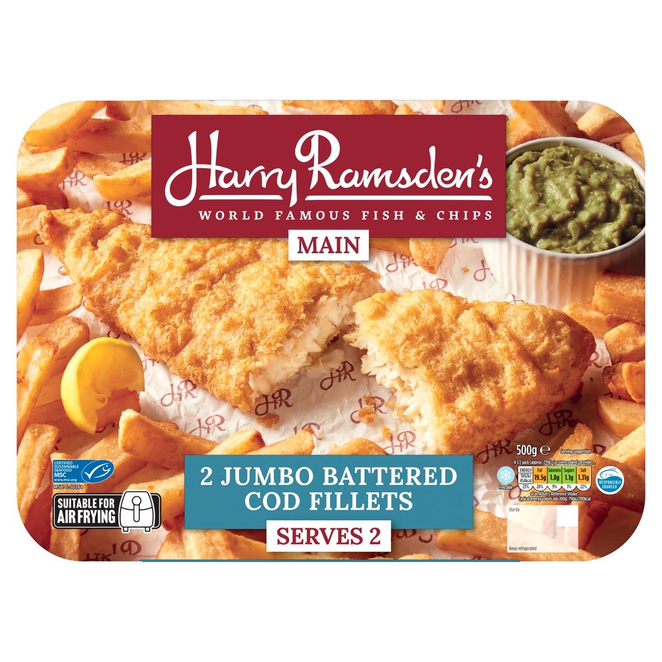 Harry Ramsden's 2 Jumbo Battered Cod Fillets 500g - Morrisons Online ...