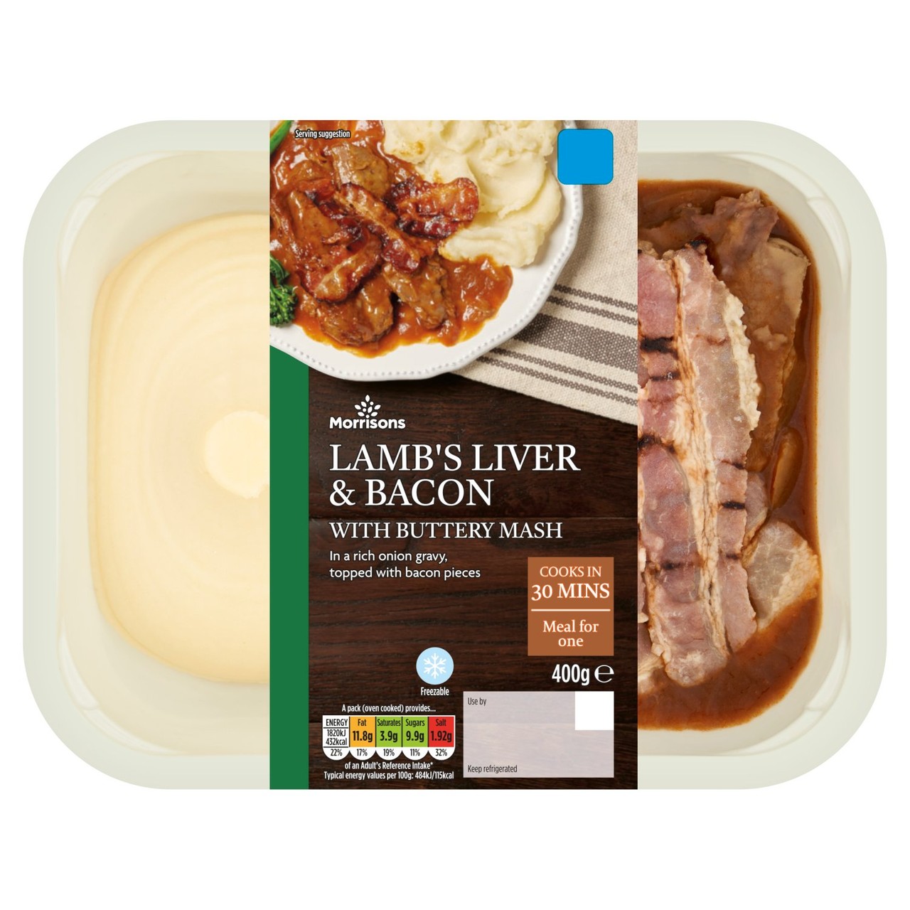 Morrisons Liver & Bacon with Buttery Mash 400g - Morrisons Online ...