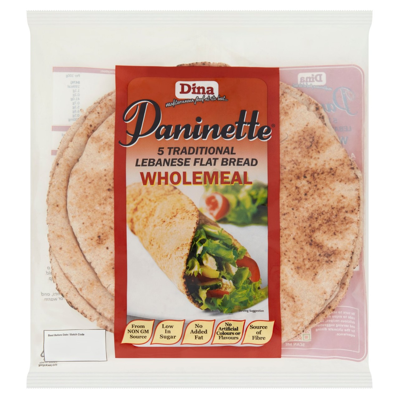 Dina Paninette Wholemeal Bread Wraps - Morrisons Online Groceries & Offers